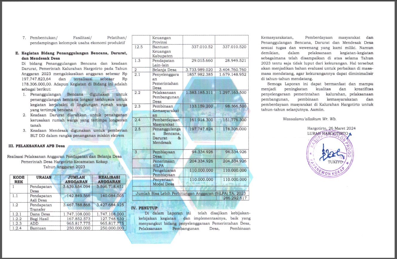 INFORMASIL PENYELENGGARAAN PEMERINTAH KALURAHAN (IPPK) TAHUN 2023 ...